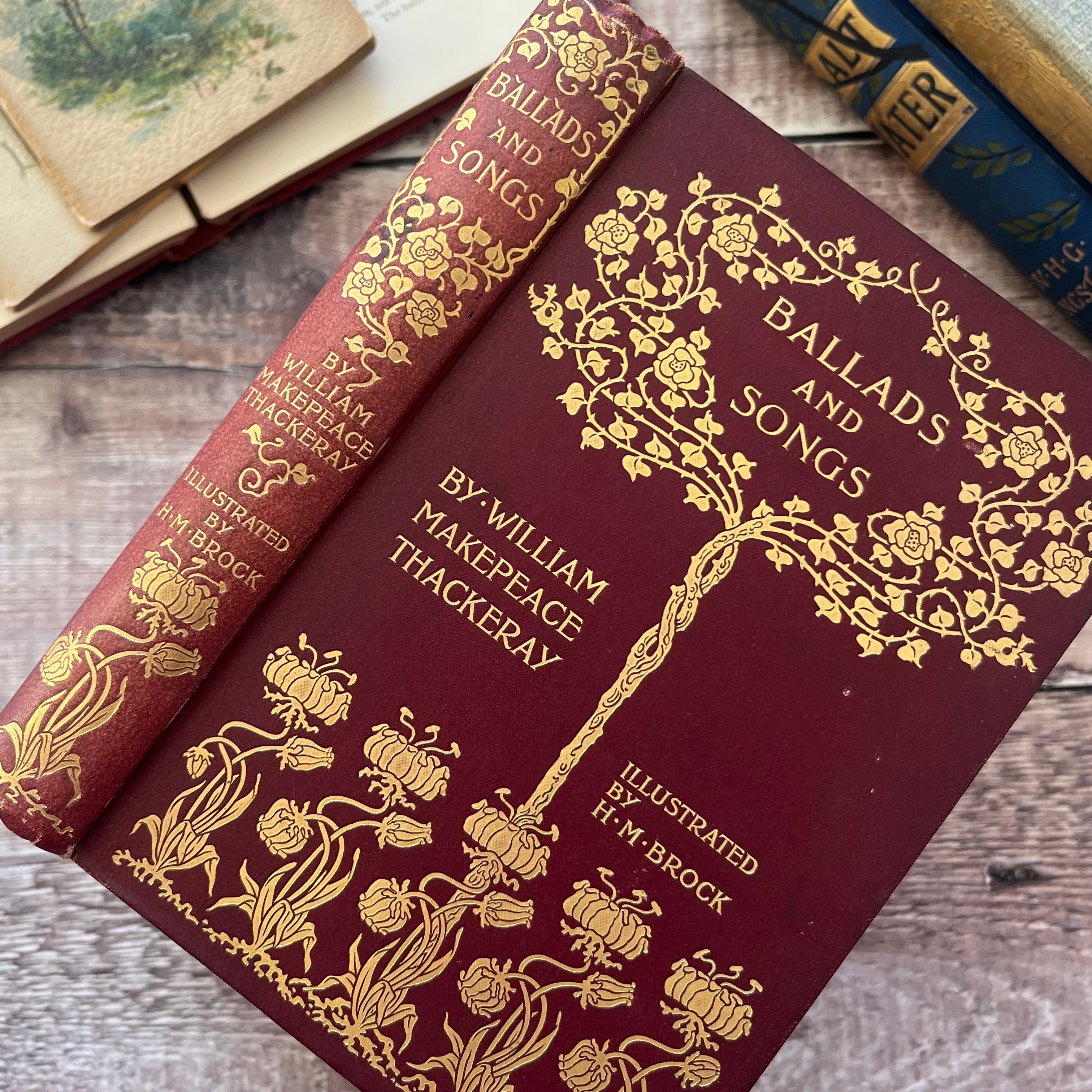 1896 Ballads and Songs by William Makepeace Thackeray Art Nouveau Bind ...