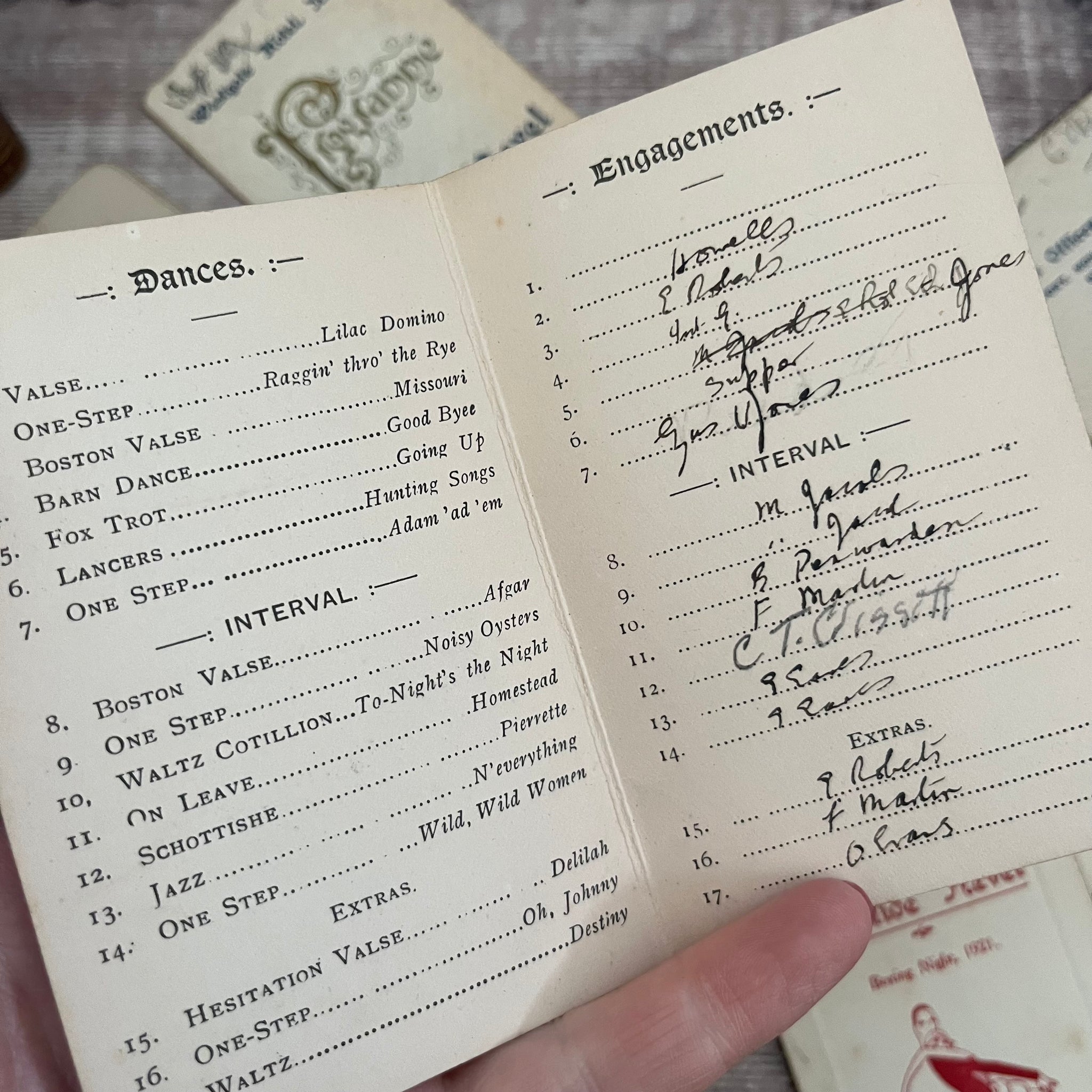 Bundle of Early 20th Century Dance Cards - Fascinating Piece of Social ...