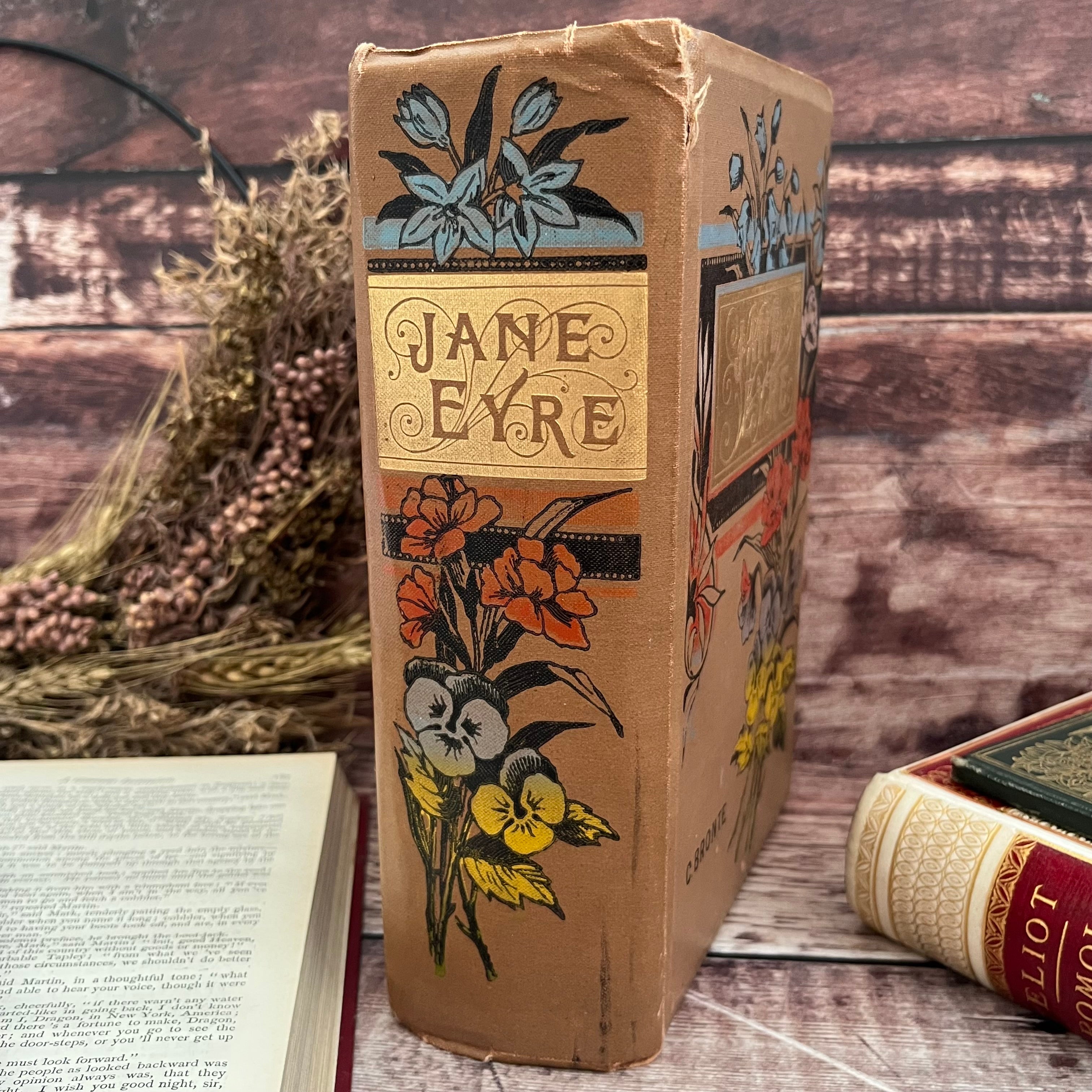 Rare Jane Eyre by Charlotte Bronte Floral Binding Late Victorian Book ...