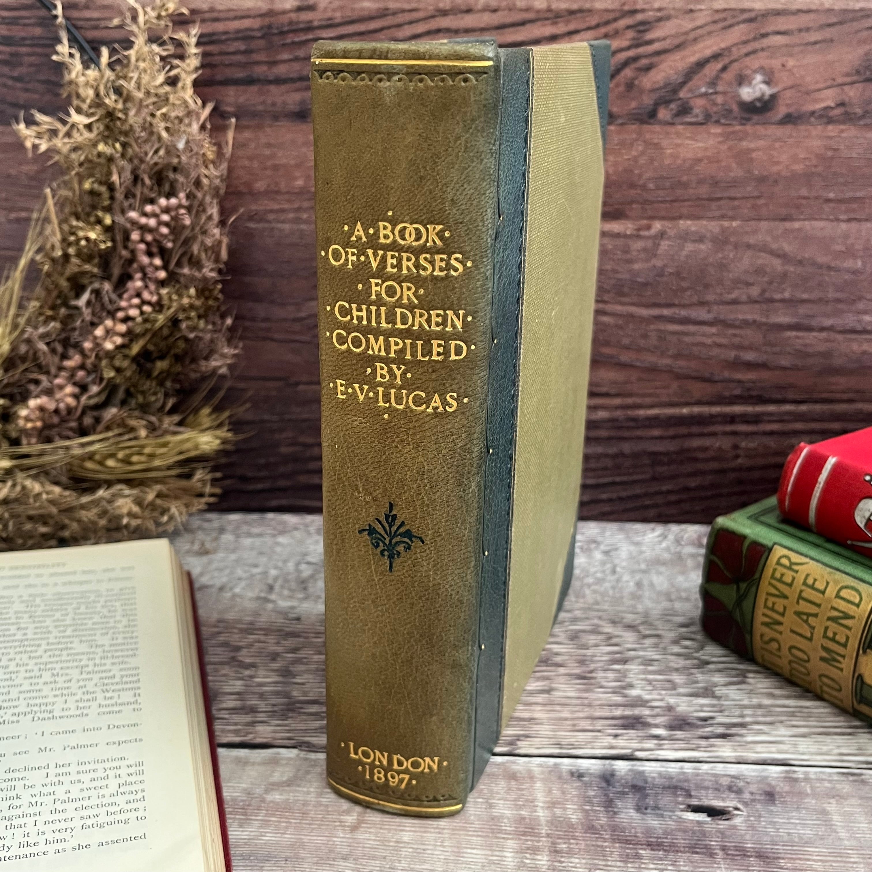 1897 A Book of Verses for Children Compiled by E V Lucas Half Leather ...